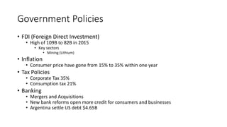 Government policies argentina - may 2016 | PPTX