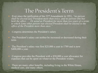 The Executive Branch | PPTX | Elections | Politics