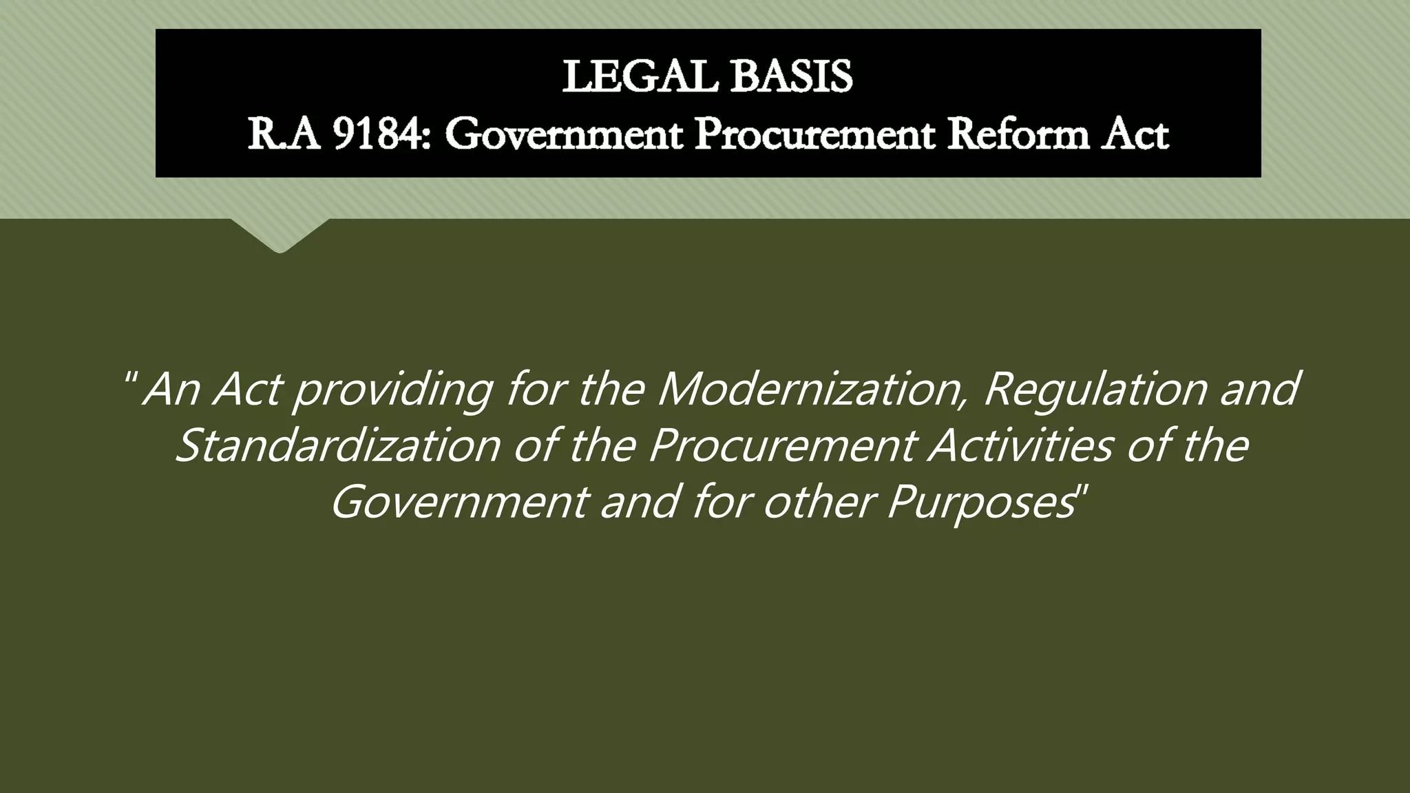 Government procurement Act RA 9184 | PPTX