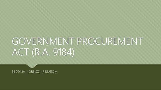 Government procurement Act RA 9184