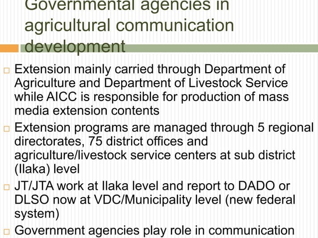 SWOT anlysis of Government, public and private sectors in agricultural ...