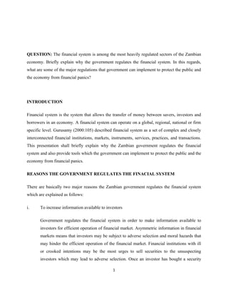 Government regulations on the financial systeems | PDF