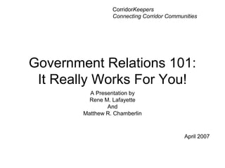 Government relations 101 | PPT