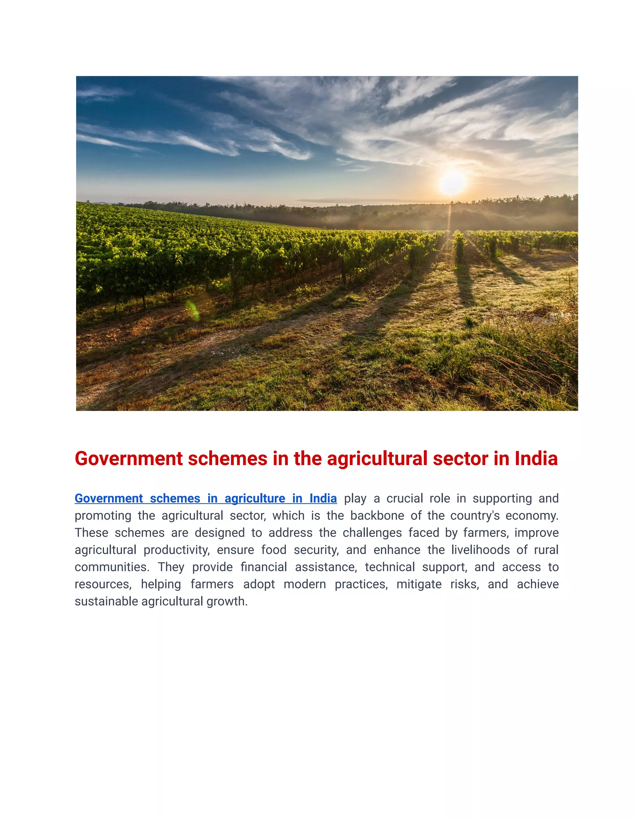 Government schemes in the agricultural sector in India.pdf