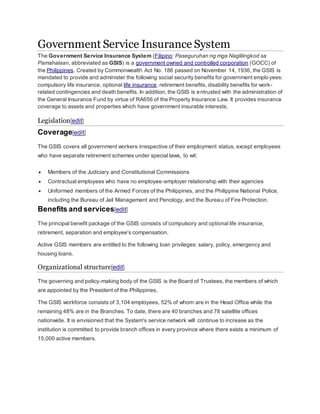 Government service insurance system | DOCX