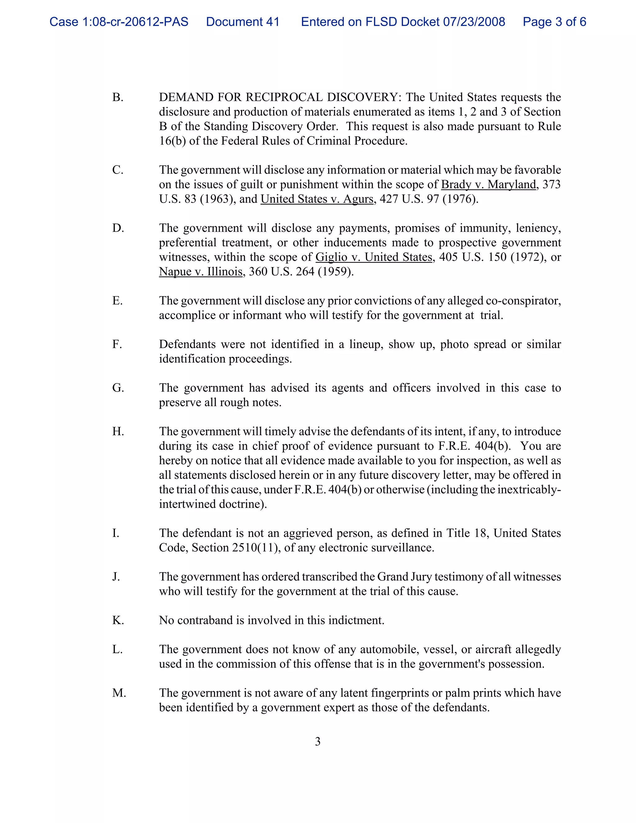 Government’s response to the standing discovery order | PDF