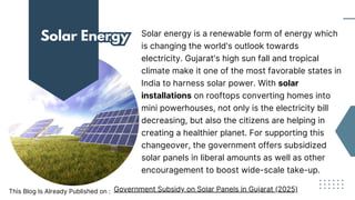 Government Subsidy on Solar Panels in Gujarat 2025 | PPT
