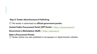 Government Tender Key words and Process with example | PPTX