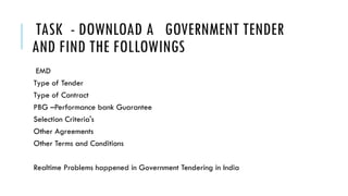 Government Tender Key words and Process with example | PPTX