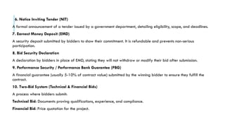 Government Tender Key words and Process with example | PPT