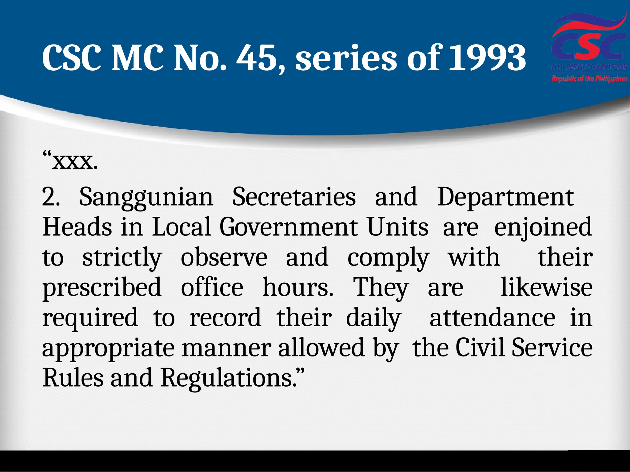 Government Working Hours among employees in the civil service of the ...