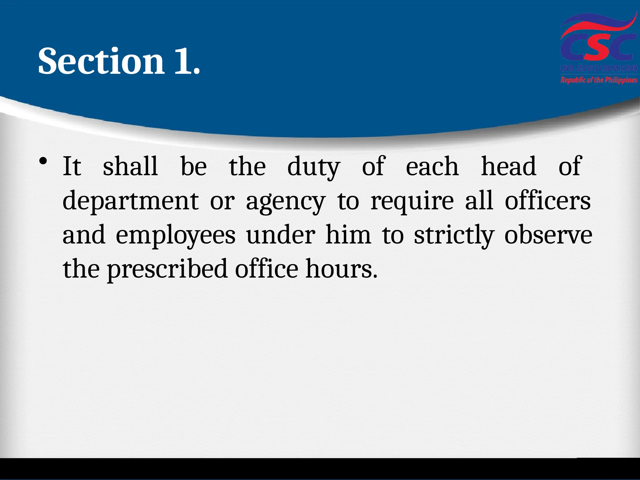 Government Working Hours among employees in the civil service of the ...