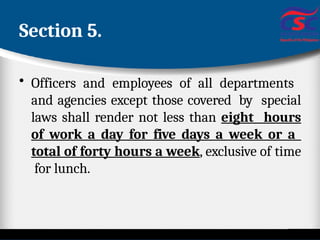 Government Working Hours among employees in the civil service of the ...