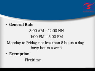 Government Working Hours among employees in the civil service of the ...