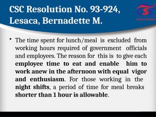 Government Working Hours among employees in the civil service of the ...