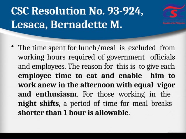 Government Working Hours among employees in the civil service of the ...