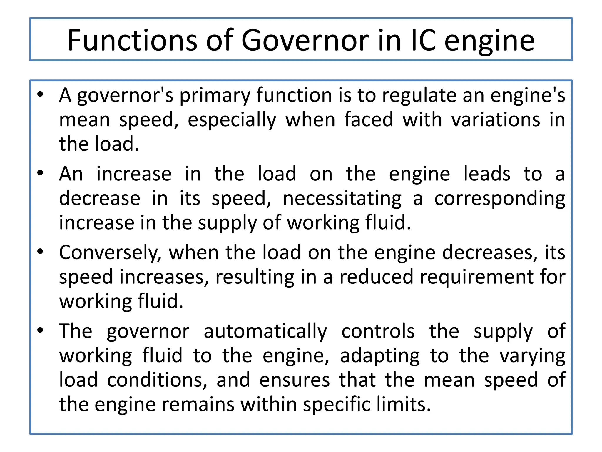 GOVERNOR system study of automobile engineering | PDF