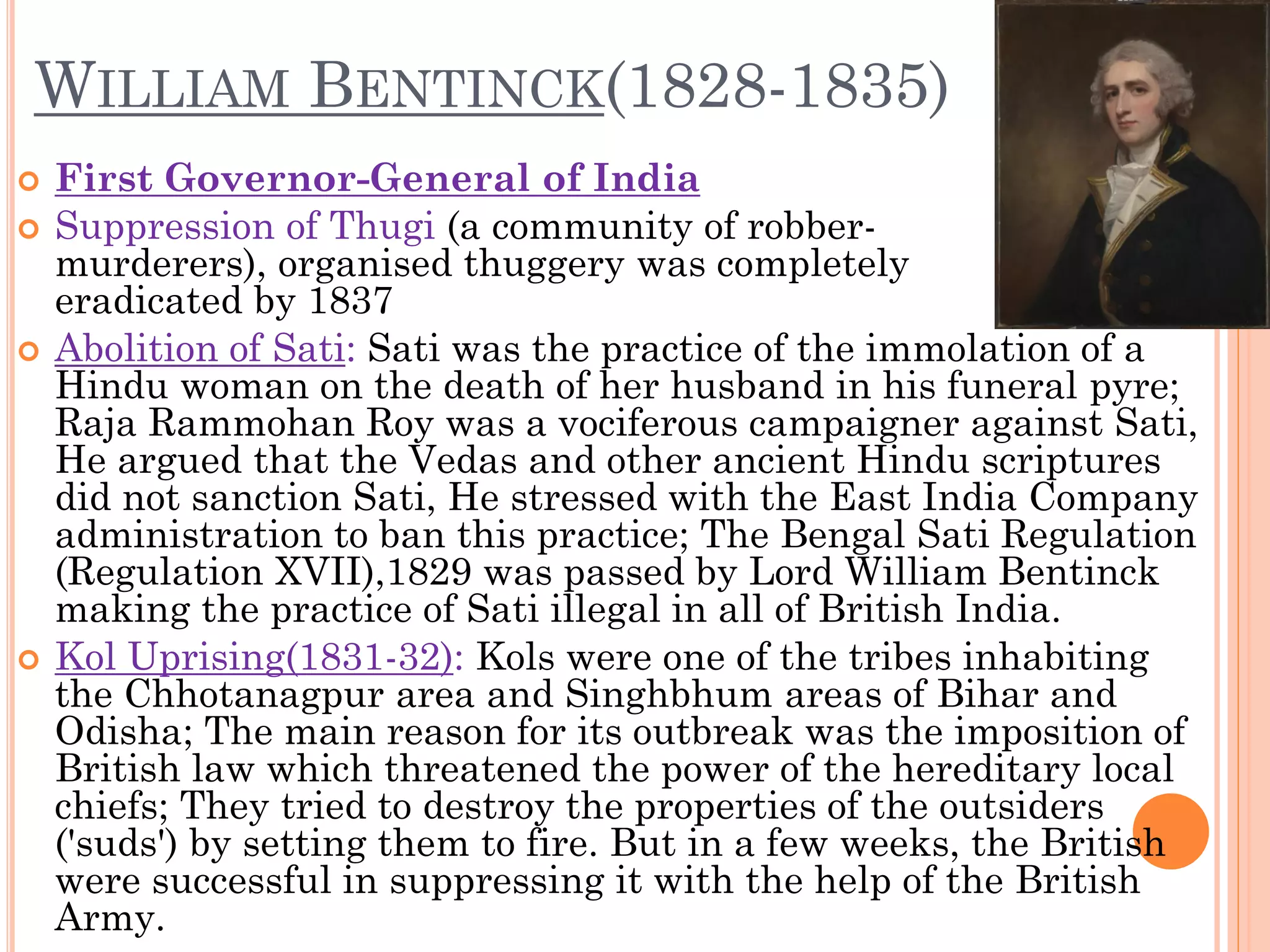 Governor generals and Viceroys of India and important events | PDF