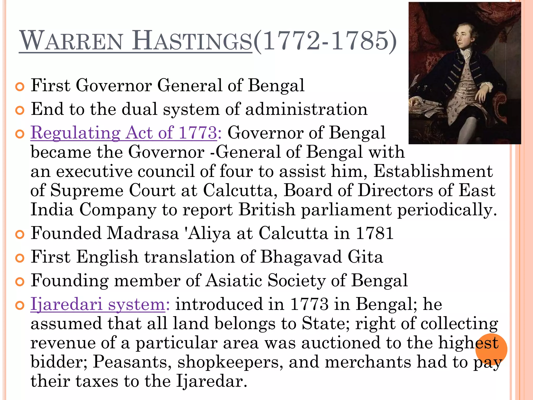 Governor generals and Viceroys of India and important events | PDF