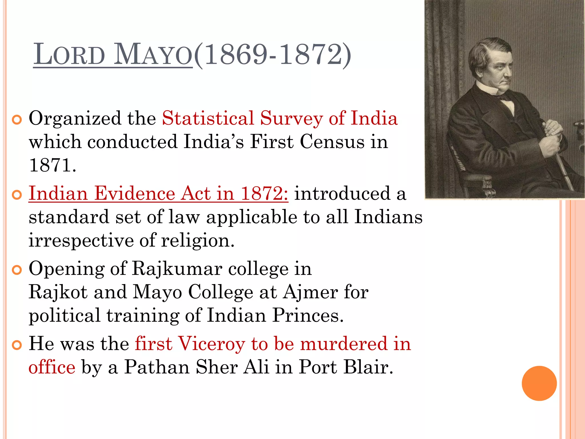 Governor generals and Viceroys of India and important events | PDF