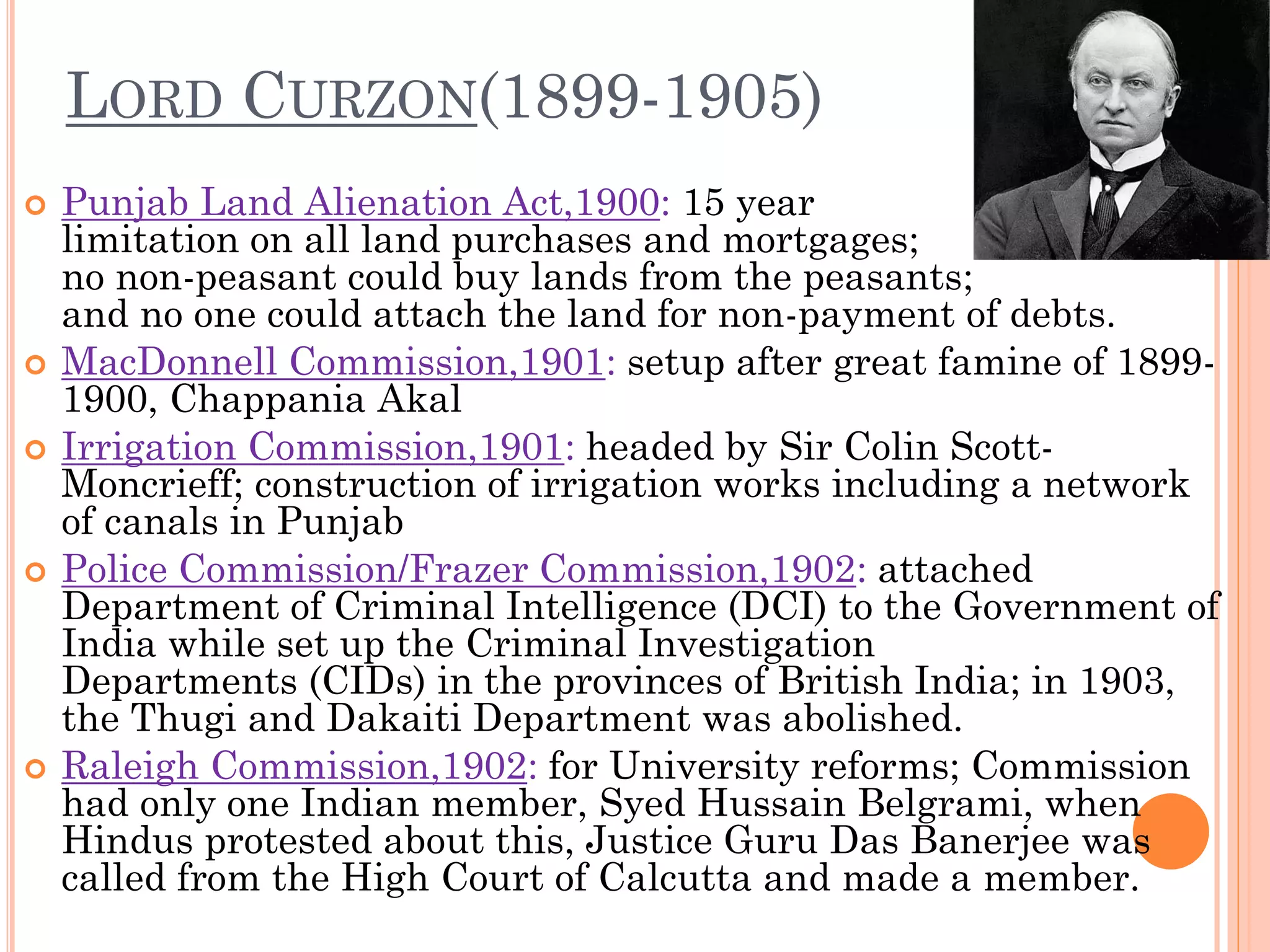 Governor generals and Viceroys of India and important events | PDF