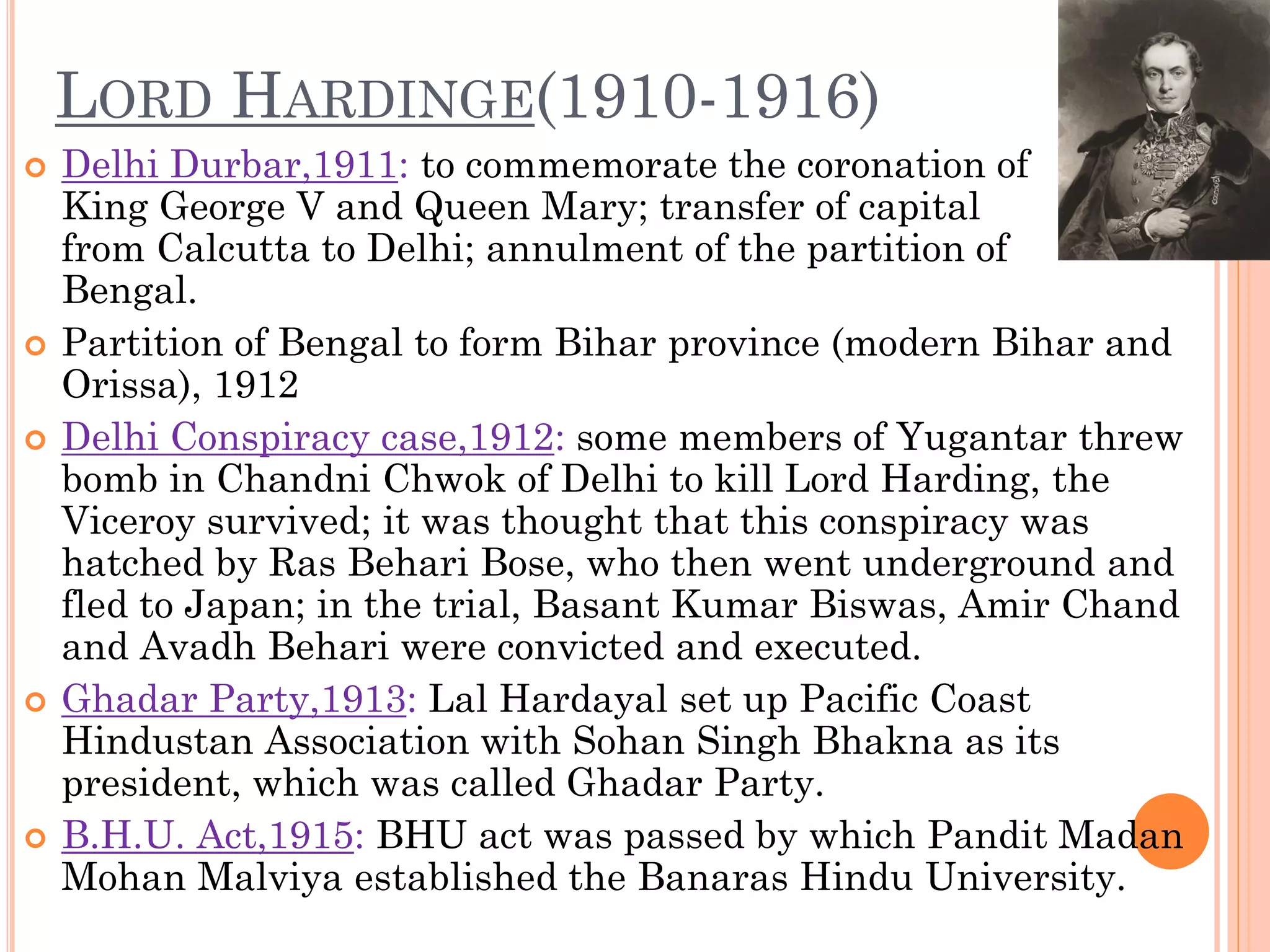 Governor generals and Viceroys of India and important events | PDF