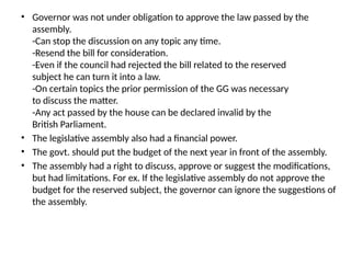 Governor and His Council, Provincial administration.pptx
