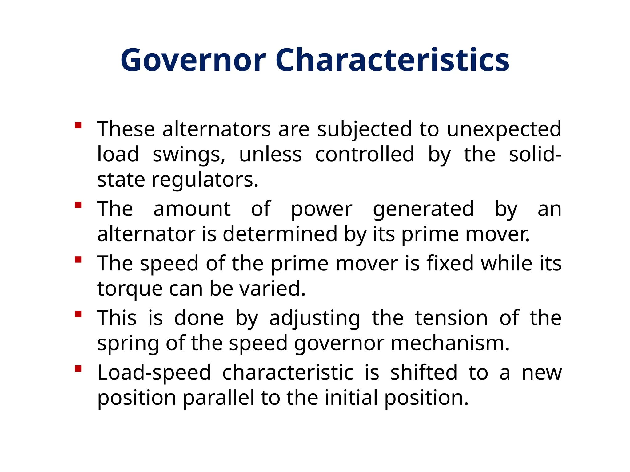 Governor Characteristics and Regulation of alternators.pptx
