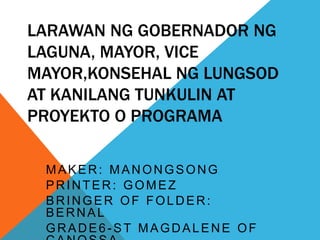 Governor,mayor,vice mayor,konsehal ng laguna | PPTX