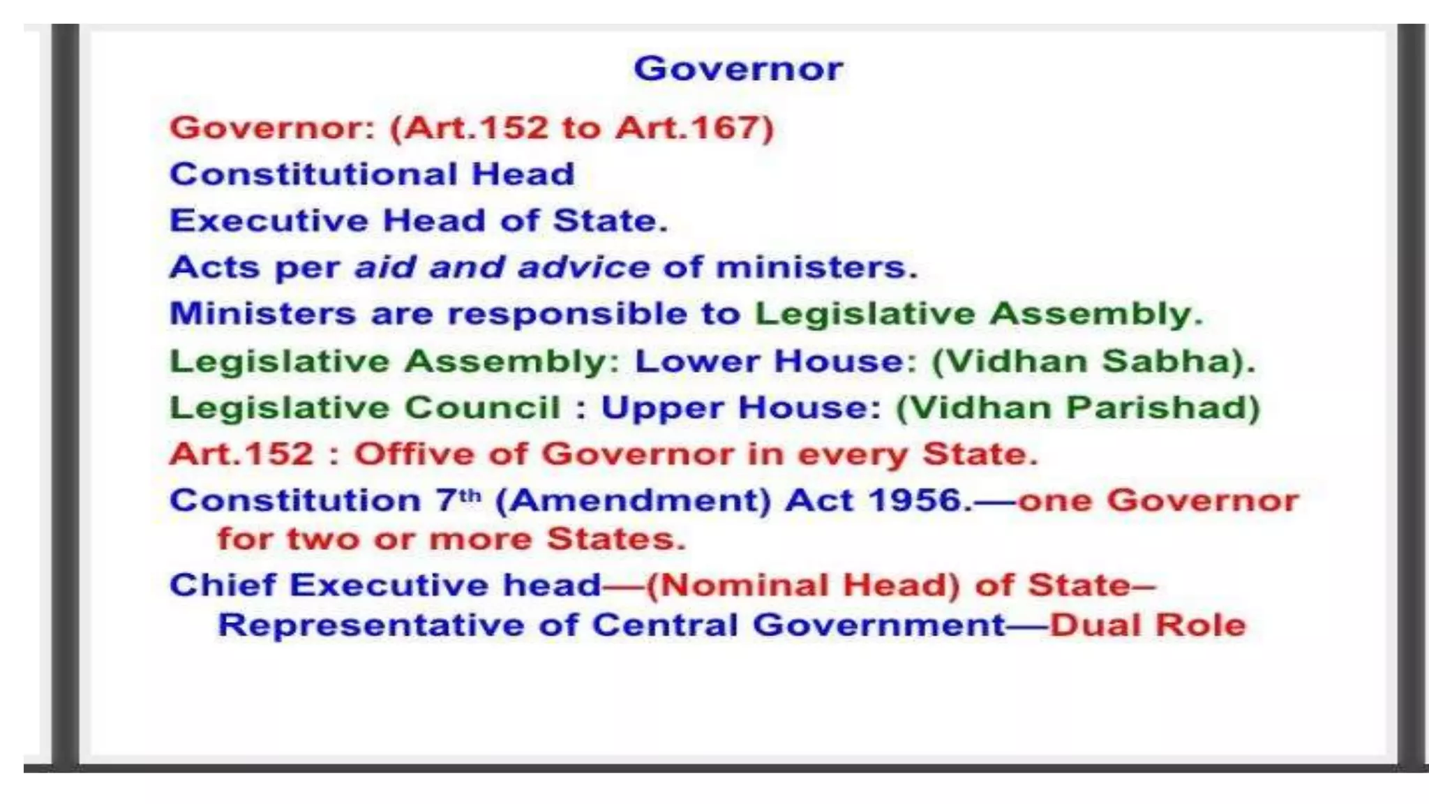 State Executive - Governor - Indian Constitution | PPTX