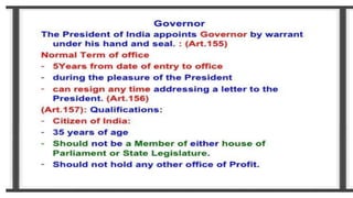 State Executive - Governor - Indian Constitution | PPT