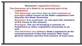 State Executive - Governor - Indian Constitution | PPT
