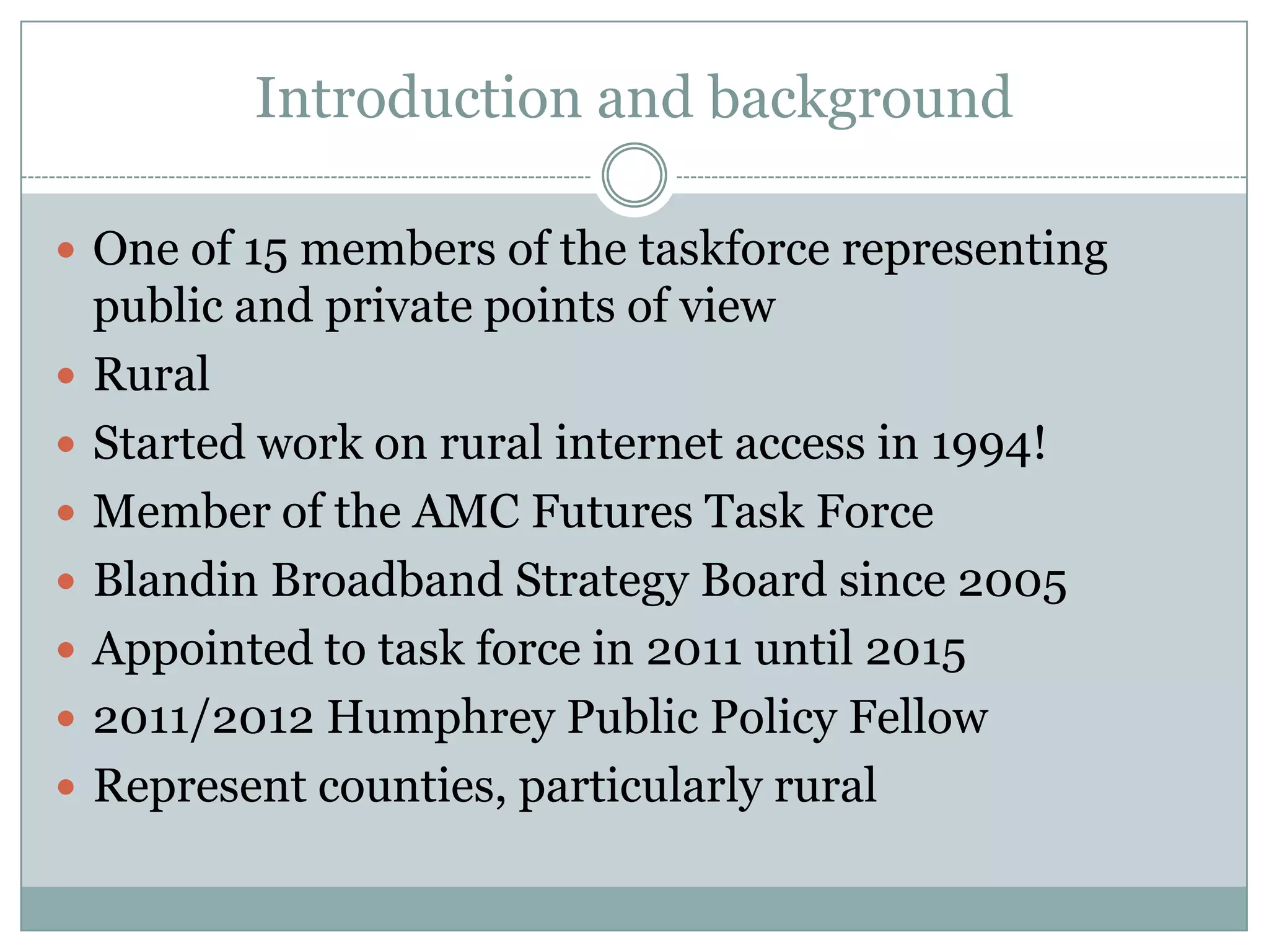 AMC - Governor’s Broadband Task Force Update | PPT