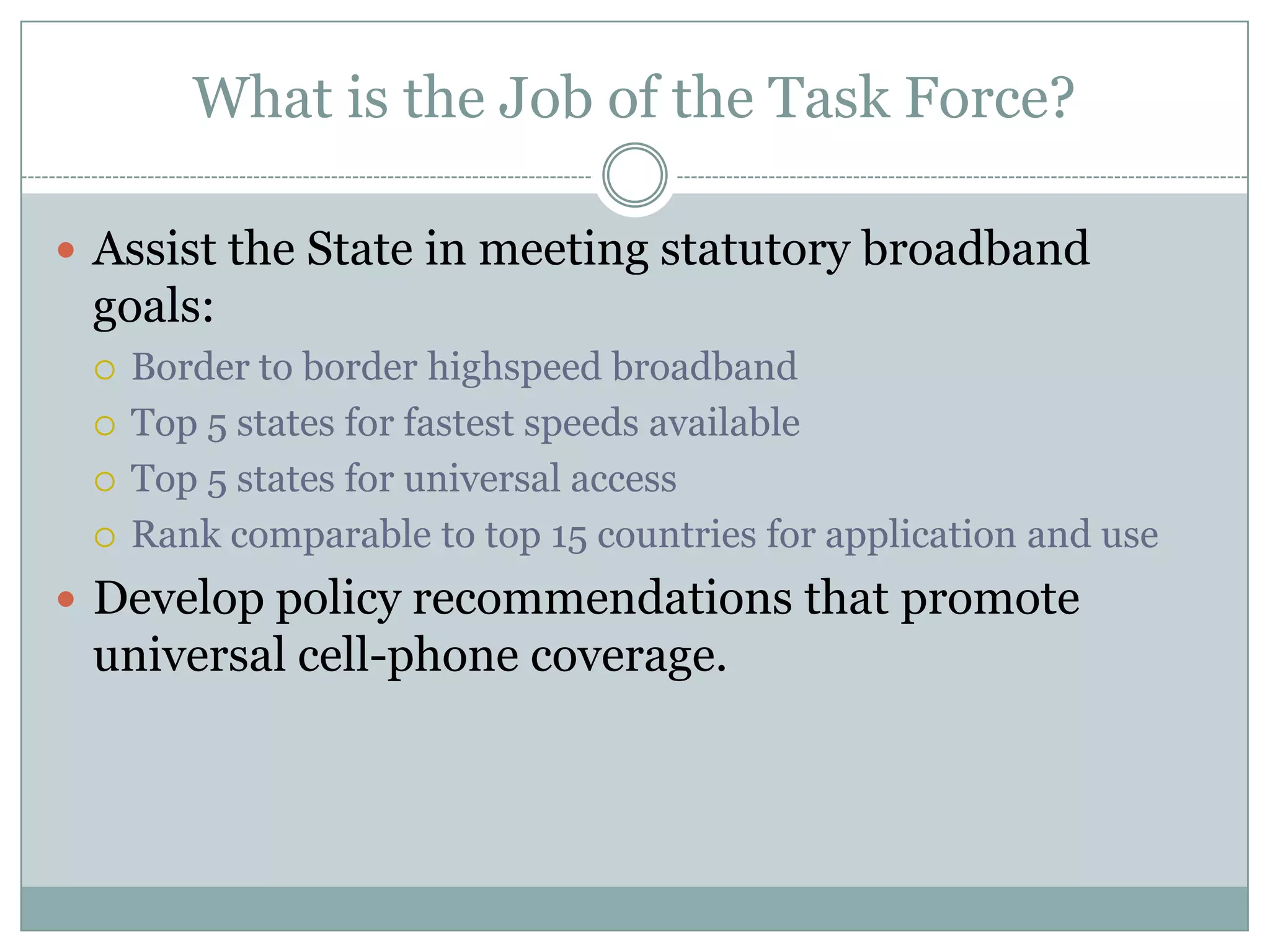 AMC - Governor’s Broadband Task Force Update | PPT