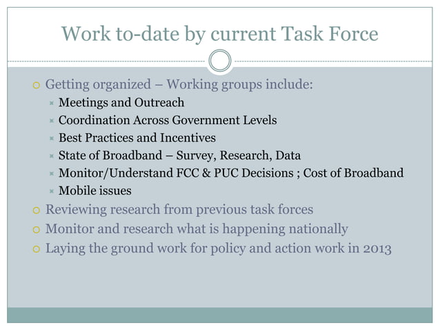 AMC - Governor’s Broadband Task Force Update | PPT