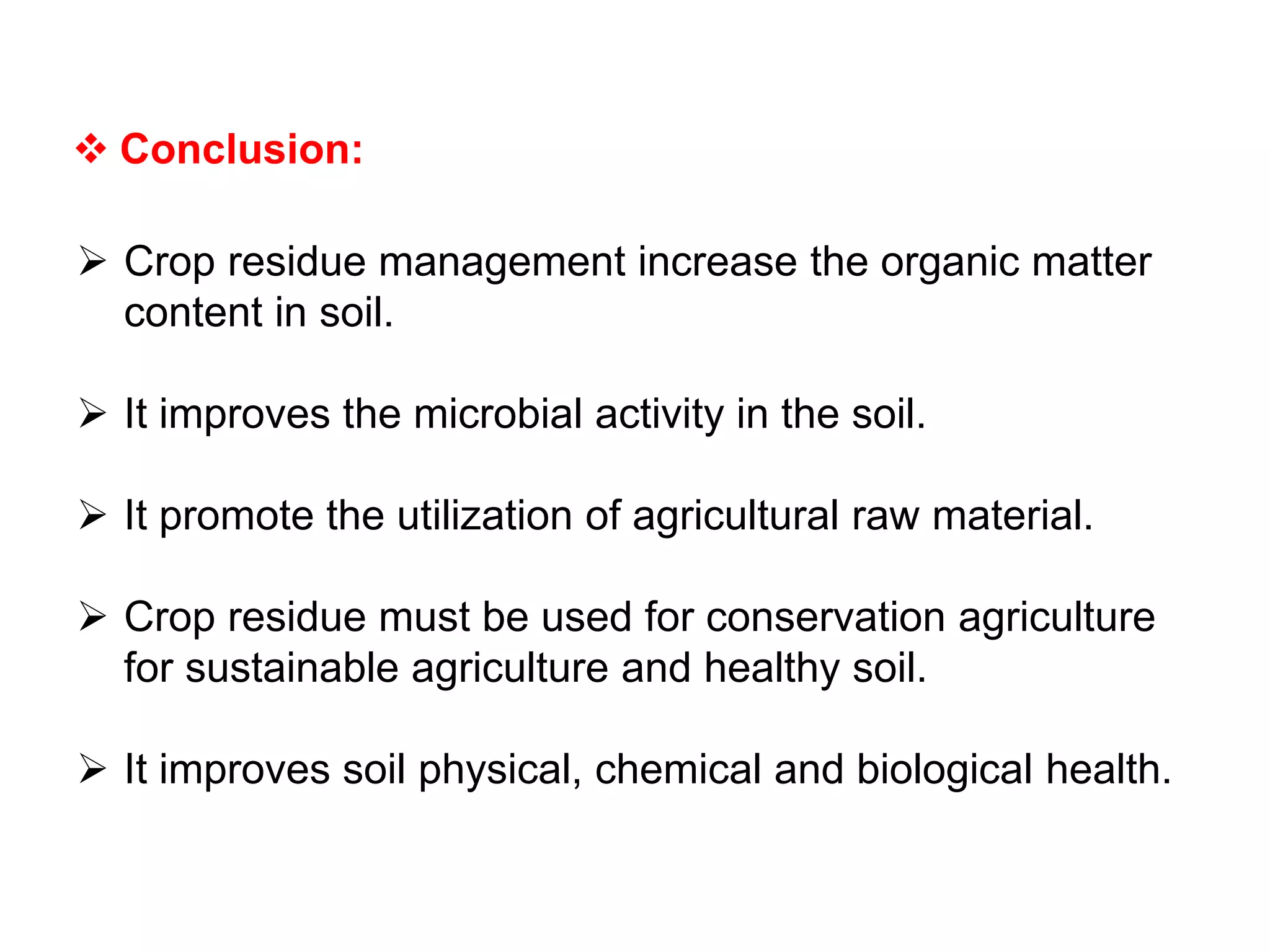 Crop Residue Management for Soil Health Enhancement | PPT