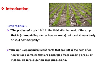 Crop Residue Management for Soil Health Enhancement | PPT