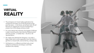 Virtual reality and its use in architecture | PDF