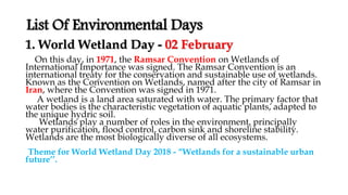 Govind major events of environmental days | PPT