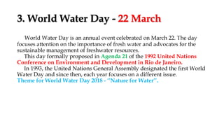 Govind major events of environmental days | PPT