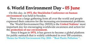 Govind major events of environmental days | PPTX