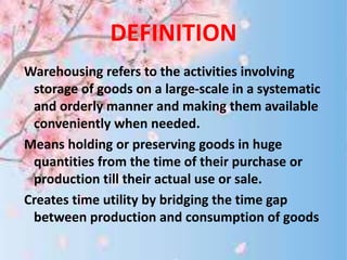 WAREHOUSING | PPTX