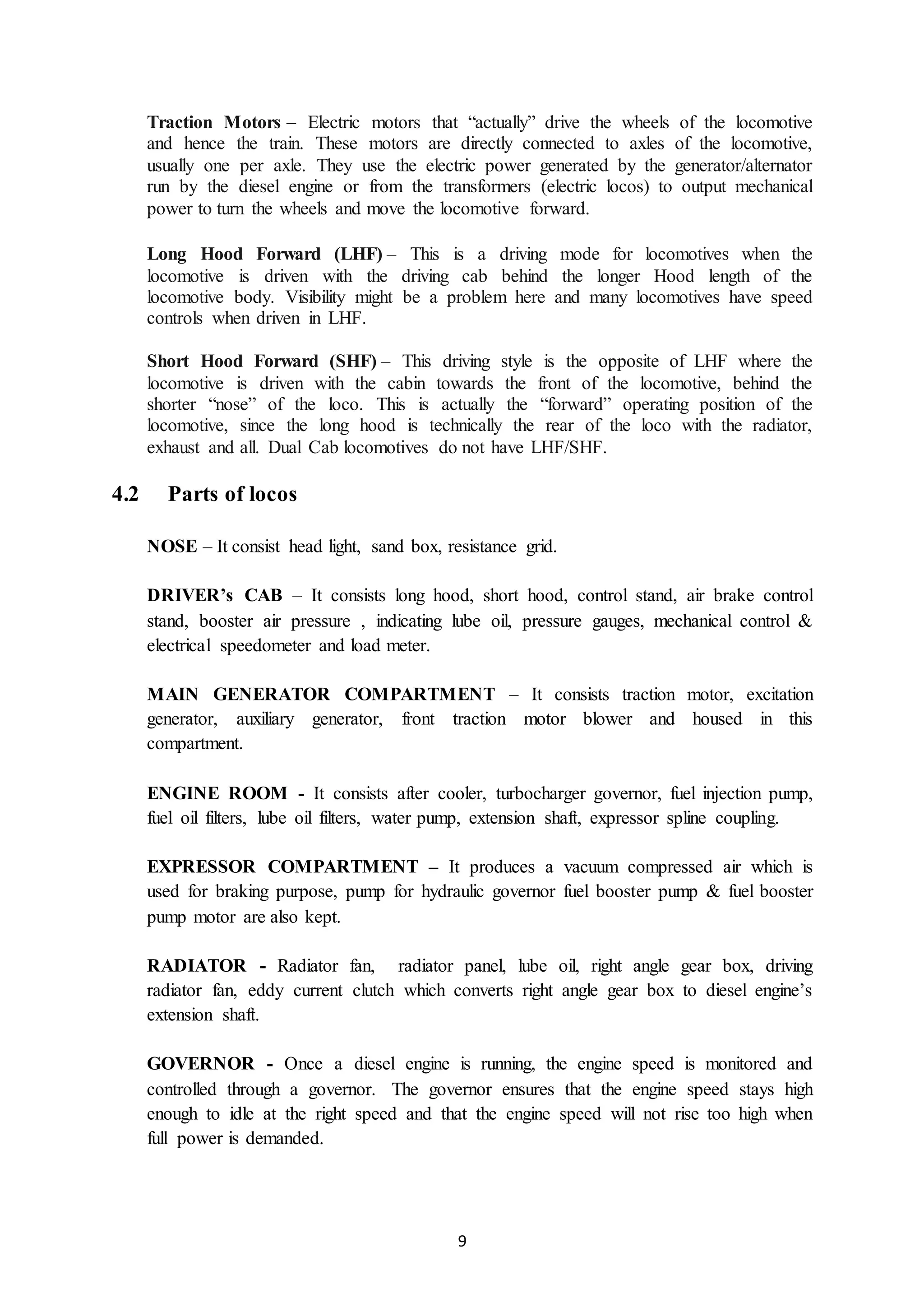 training report of locomotive diesel shed | DOCX