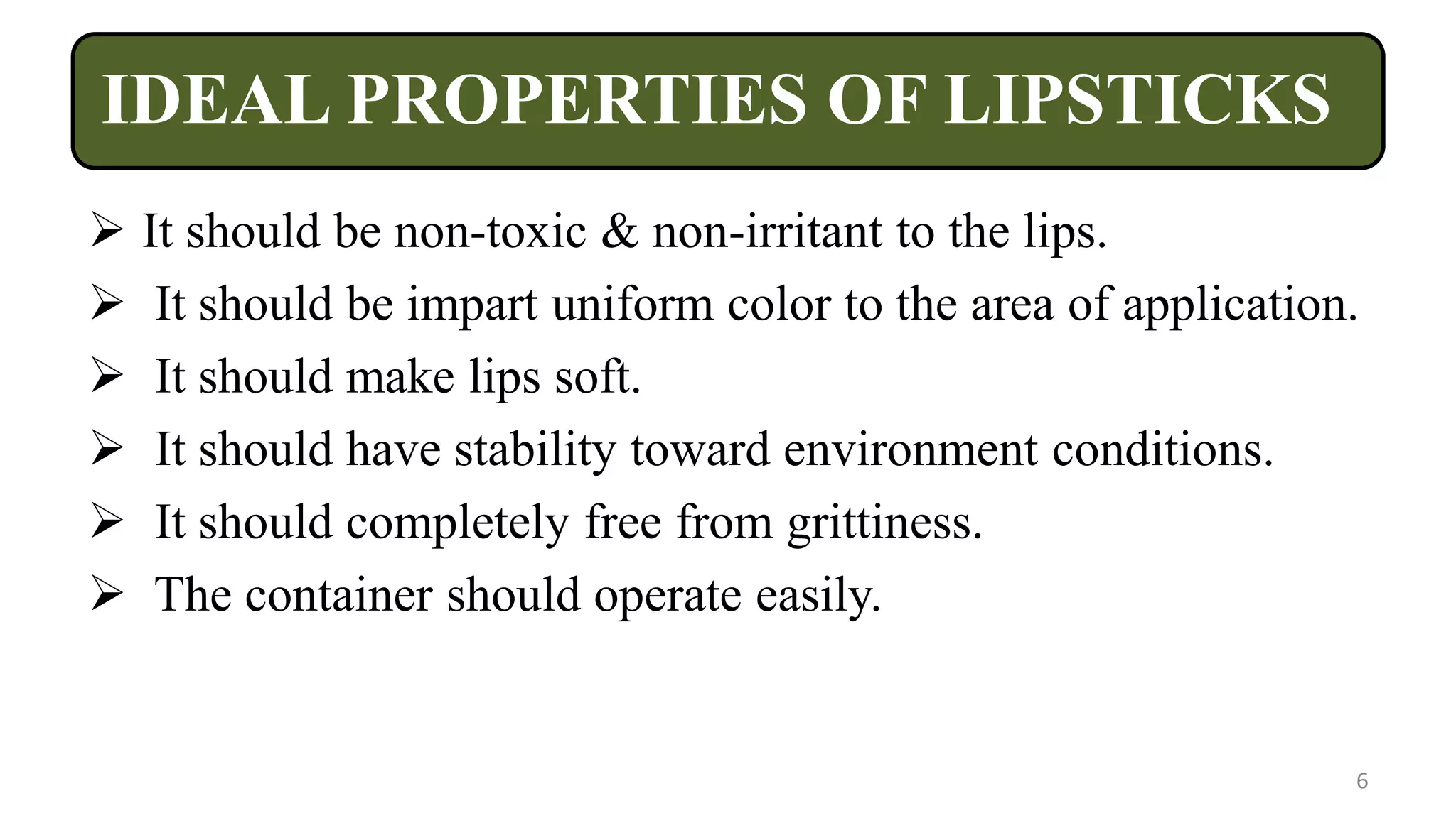Lipstick formulation and evaluation | PPTX