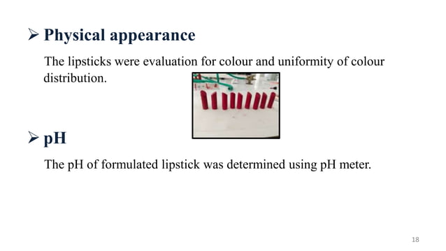 Lipstick formulation and evaluation | PPTX