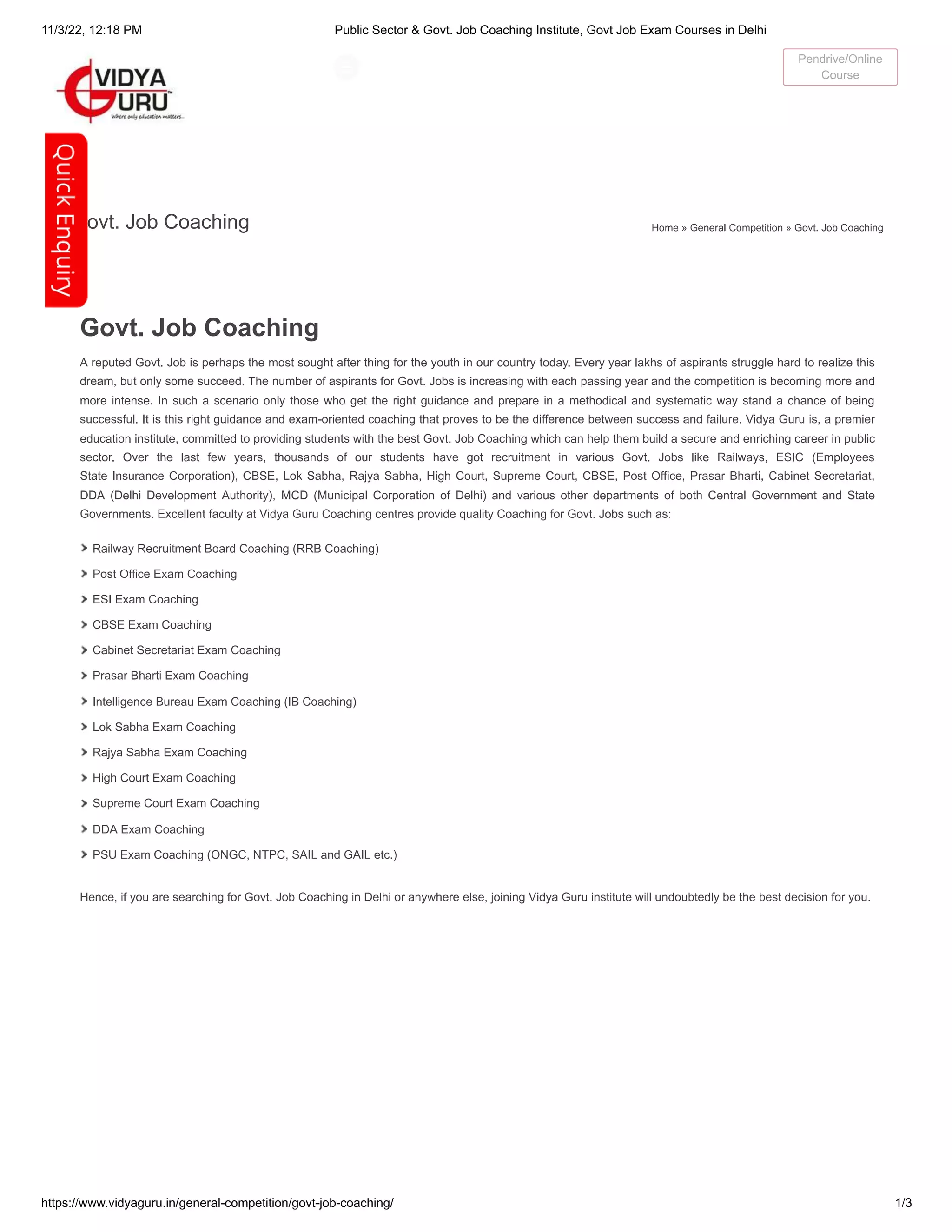 Govt. Job coaching | PDF