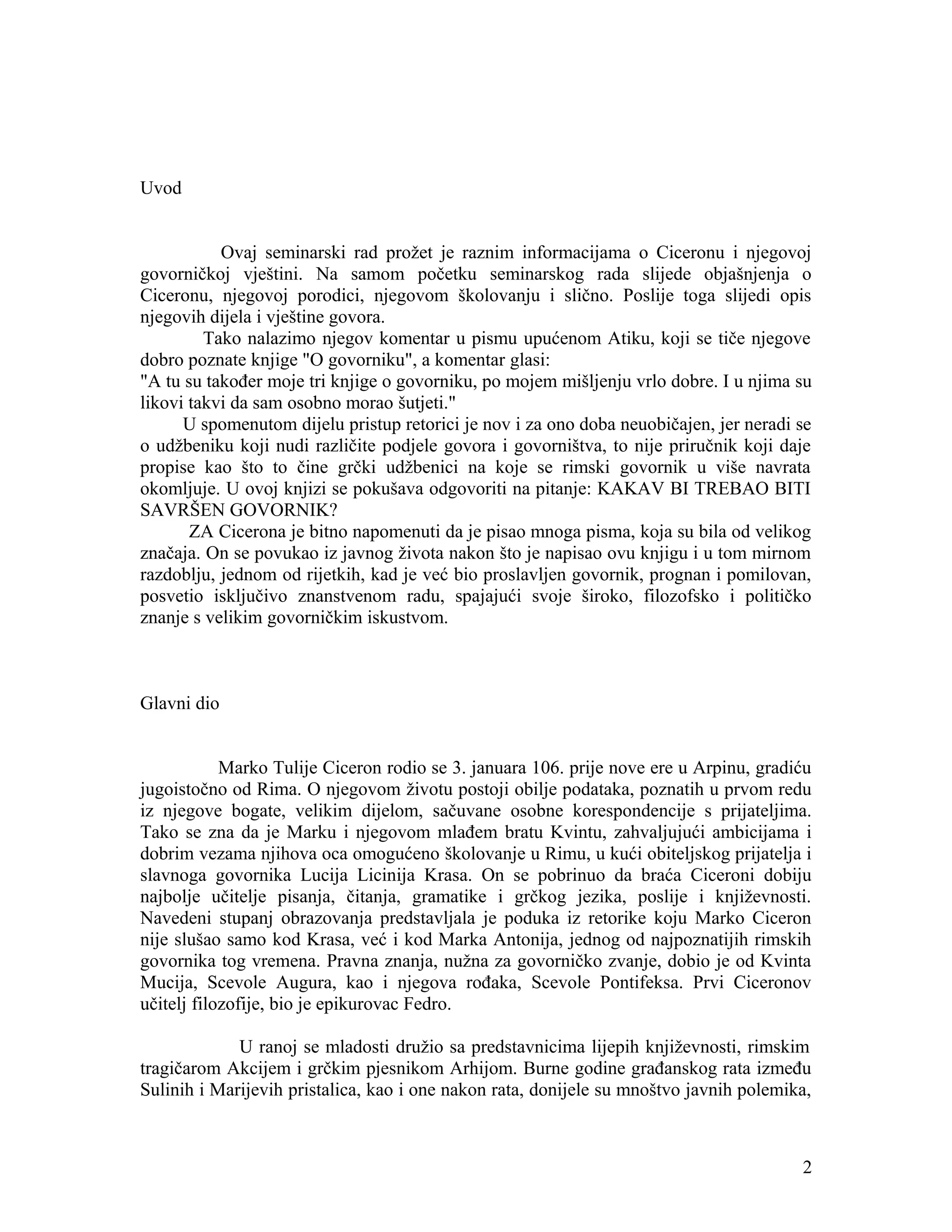 Govornicka vjestina cicerona | DOC