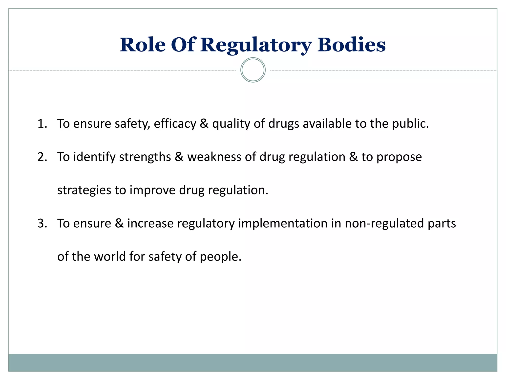 Role of all the Govt. pharma regulator Bodies.pptx