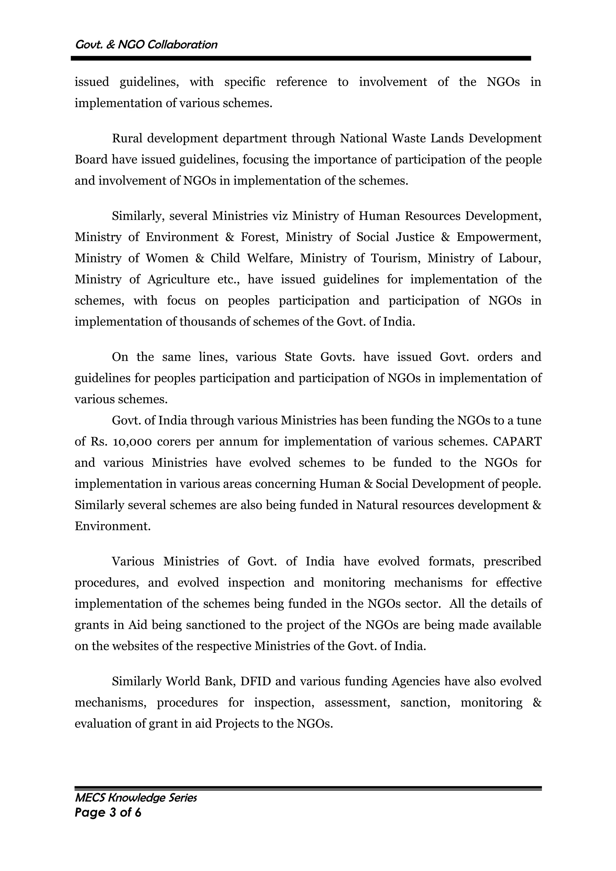 Govt & Ngo Collaboration | DOC