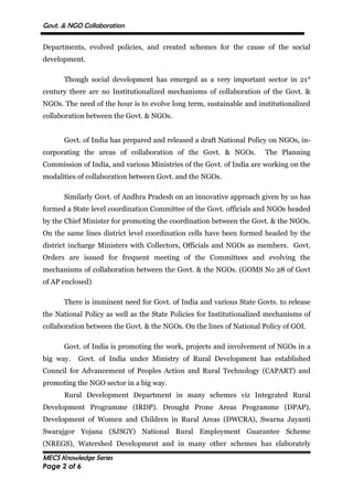 Govt & Ngo Collaboration | DOC